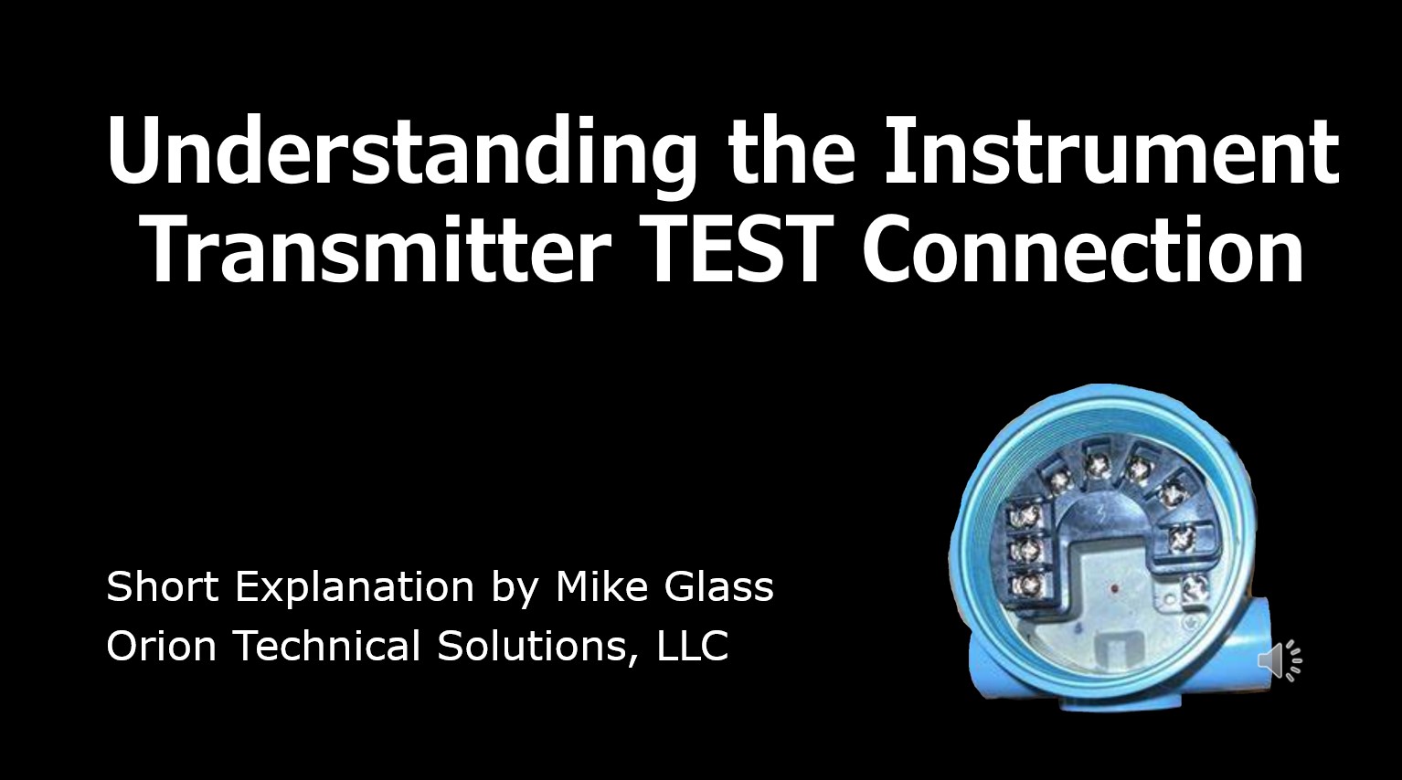 Instrumentation 4-20mA transmitter TEST connections
